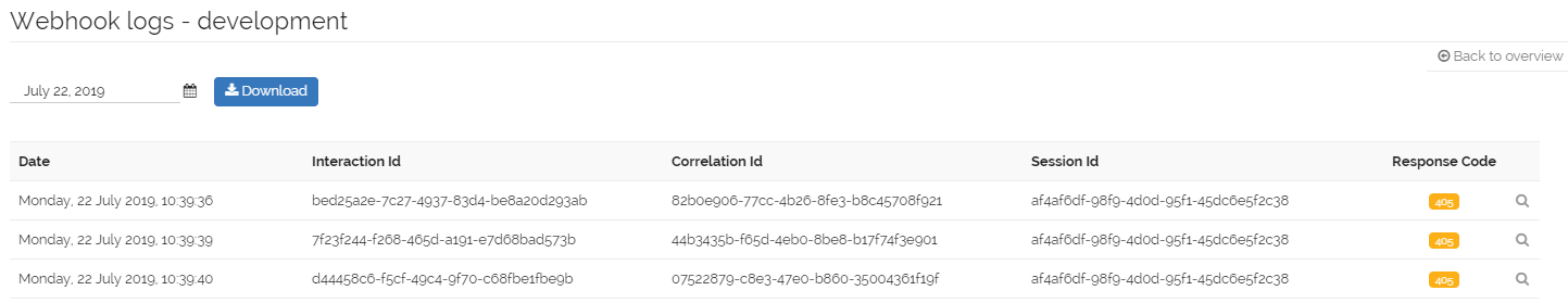 Webhook Logs 
